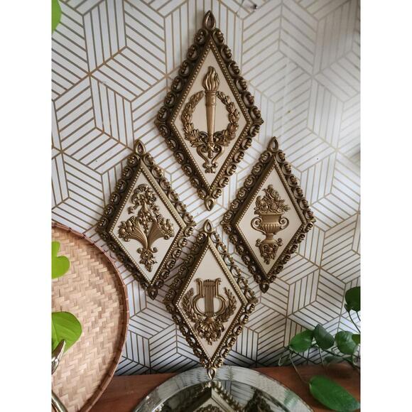 Homco | Accents | Vintage Mcm Homco Syroco Hollywood Regency Gold ...